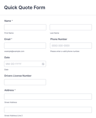 Quick Quote Form Template | Jotform