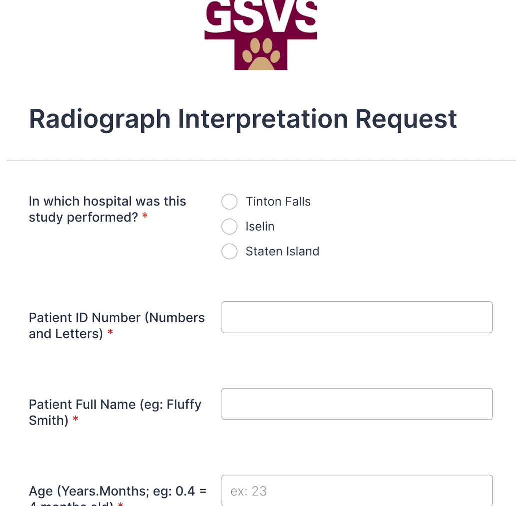 Radiograph Interpretation Request Form Template | Jotform