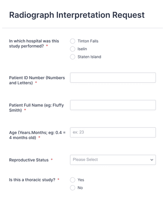 Radiograph Interpretation Request Form Template | Jotform