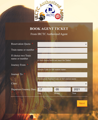 Rail Ticket Booking Form Template | JotForm