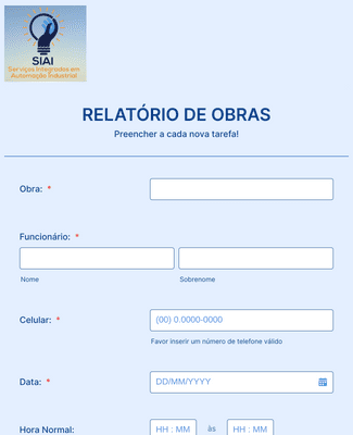 RDO Modelo de Formulário | Jotform