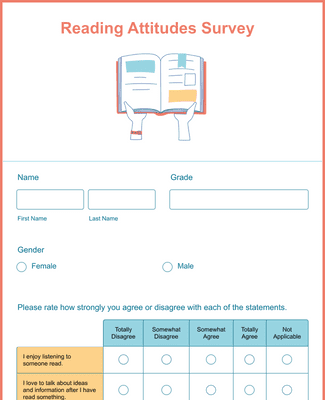 Reading Attitudes Survey Form Template | Jotform