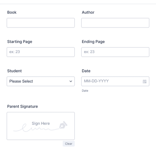 Reading Report Form Template | Jotform