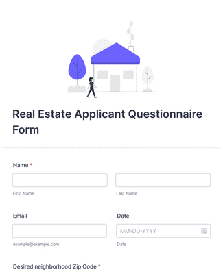 Real Estate Applicant Questionnaire Form Template | Jotform