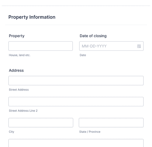 Real Estate Closing Statement Form Template | Jotform