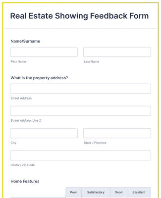 Real Estate Showing Feedback Form Template | Jotform