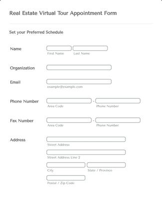 Real Estate Virtual Tour Appointment Form Template | Jotform