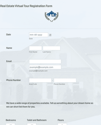 Real Estate Virtual Tour Registration Form Template | Jotform