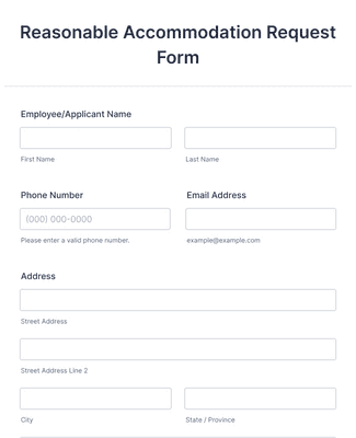 Reasonable Accommodation Request Form Template | Jotform