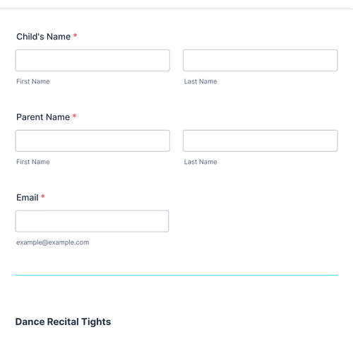 Recital Tights Order Form Template | Jotform