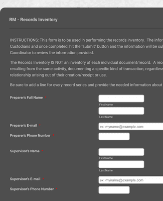 Records Inventory Form Template | Jotform