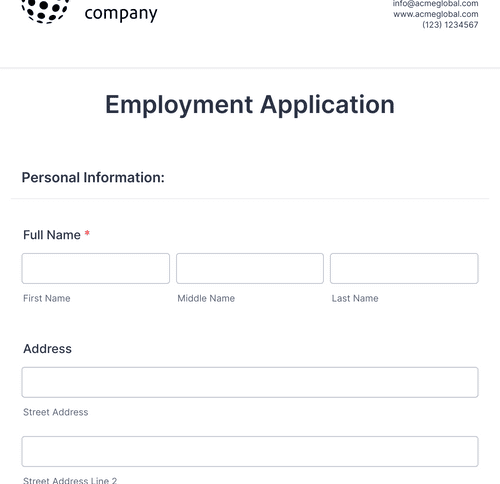 Recruitment Application Form Template | Jotform
