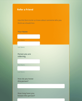Refer a Friend Questionnaire Form Template | Jotform