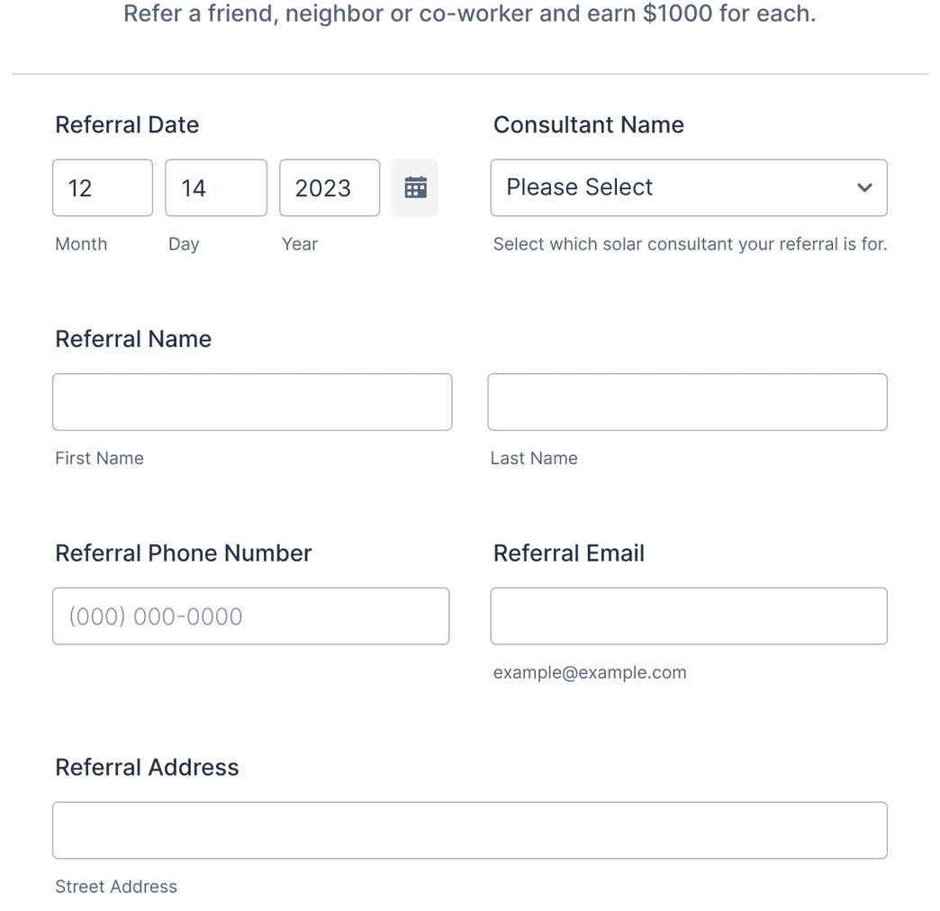 Referral Cash Form Template | Jotform