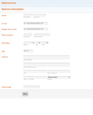Website Referral Form Template | Jotform
