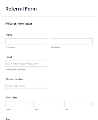 Referral Form Template | Jotform