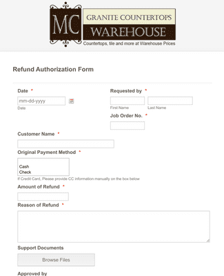 Refund Authorization Form Template | JotForm