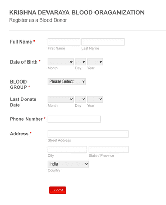 Register as a Blood Donor Form Template | Jotform
