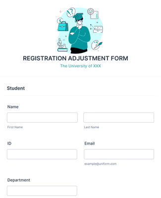 Registration Adjustment Form Template | Jotform