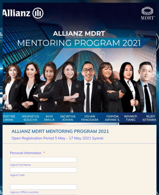 REGISTRATION ALLIANZ MDRT MENTORING PROGRAM 2021 Template Formulir ...