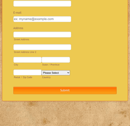 Registration Form - Orange Scheme Form Template | Jotform