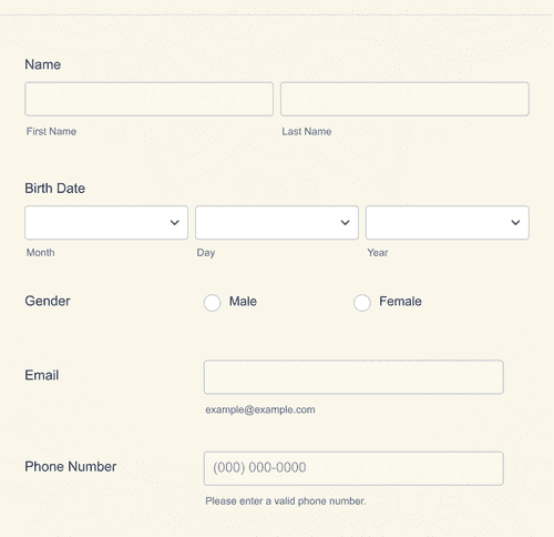 Julie Schroth RMT - Intake Form Template | Jotform