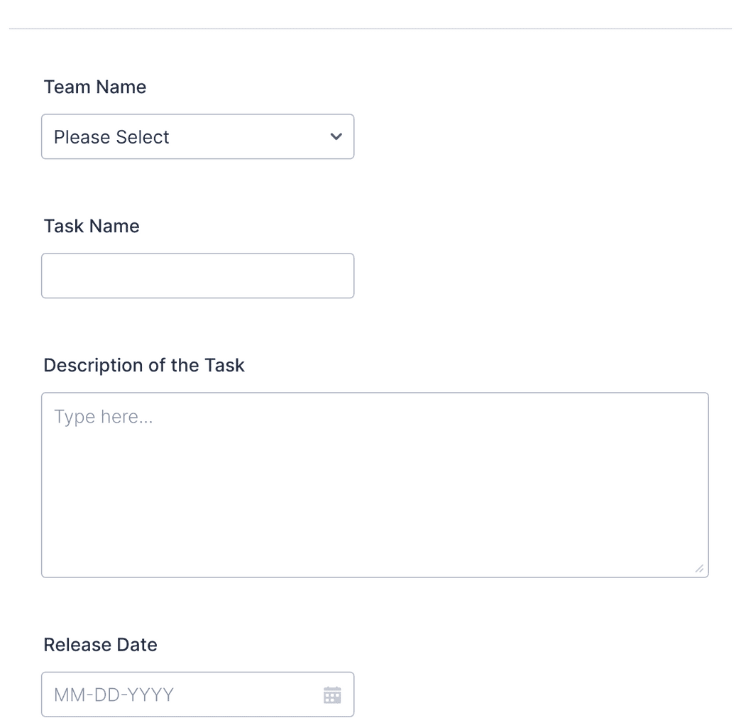 Release Task Form Template | Jotform