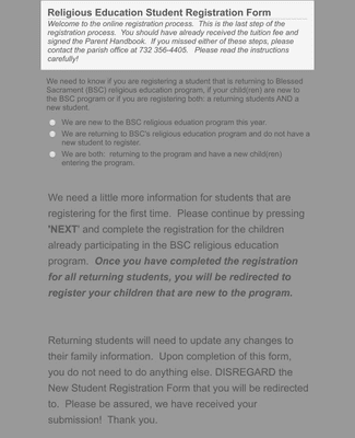 Religious Education Registration Form Template | Jotform