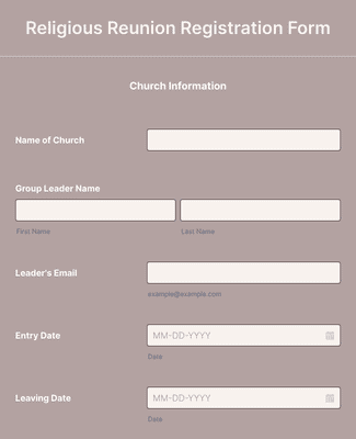 Religious Reunion Registration Form Template | Jotform