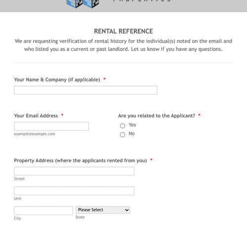 Rental Reference Form Template | Jotform