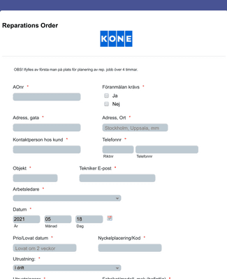 Reparations Order Form Template | Jotform
