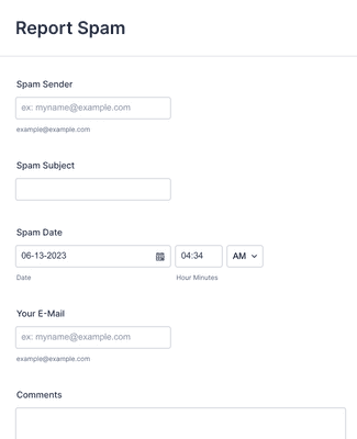 Report Spam Form Template | Jotform