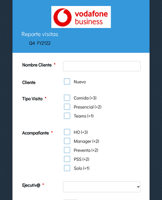 Reporte visitas Plantilla de formulario | Jotform