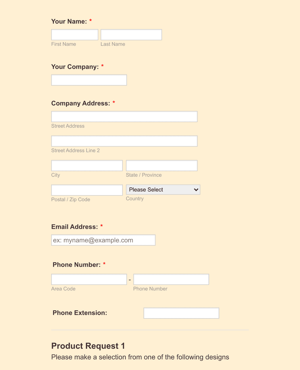 Product Request Quote (2 items) Form Template | Jotform