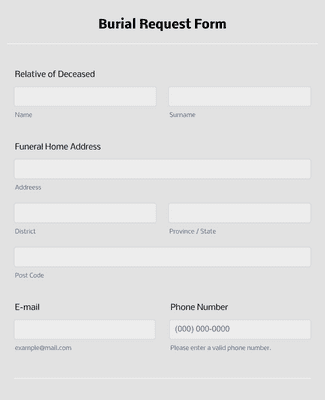 Request for Burial Form Template | Jotform
