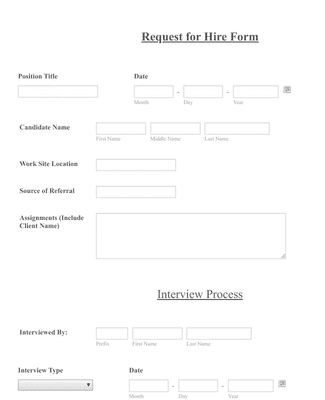 Request for Hire Form Template | Jotform