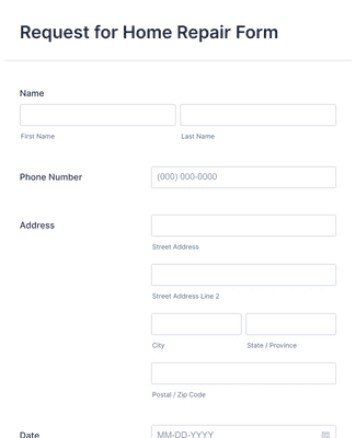 Request for Home Repair Form Template | Jotform