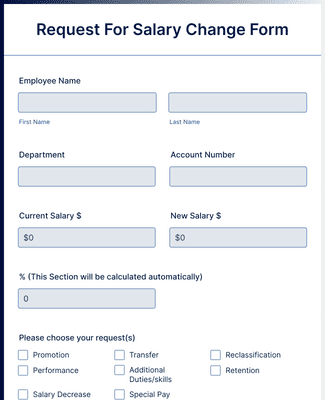Request For Salary Change Form Template | Jotform