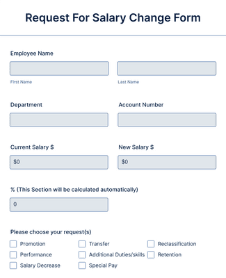 Request For Salary Change Form Template | Jotform