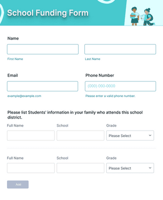 Request for Student and School Resources Funding Form Template | Jotform