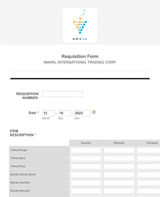Requisition of Warehouse Stocks Form Template | Jotform