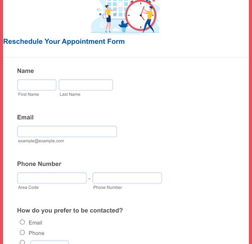 Reschedule Your Appointment Form Template | Jotform