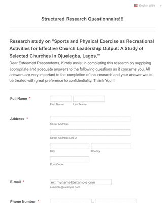 Research Questionnaire Form Template | Jotform