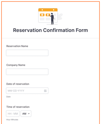 Reservation Confirmation Form Template | Jotform