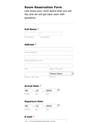 Hostel Reservation Form Template | Jotform