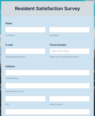 Resident Satisfaction Survey Form Template | Jotform