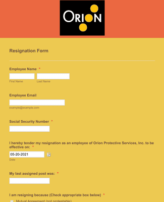 Resignation Form Template | Jotform
