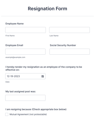 Resignation Form Template | Jotform