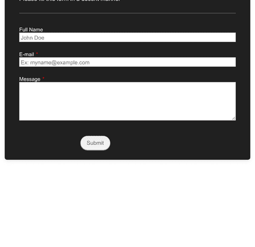 General Inquiry Contact Form - Dark Theme Form Template | Jotform