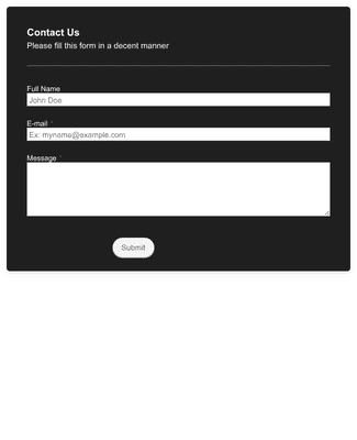 General Inquiry Contact Form - Dark Theme Form Template | Jotform